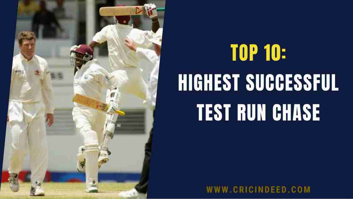 Highest Successful Run Chases in Test - CricIndeed