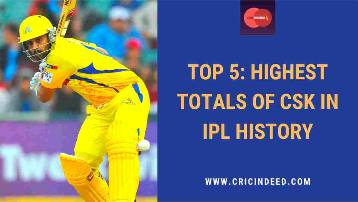 IPL Stats: Highest Team Totals for Chennai Super Kings (CSK) - CricIndeed
