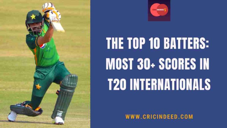 Most 30+ Scores in T20I Cricket - CricIndeed