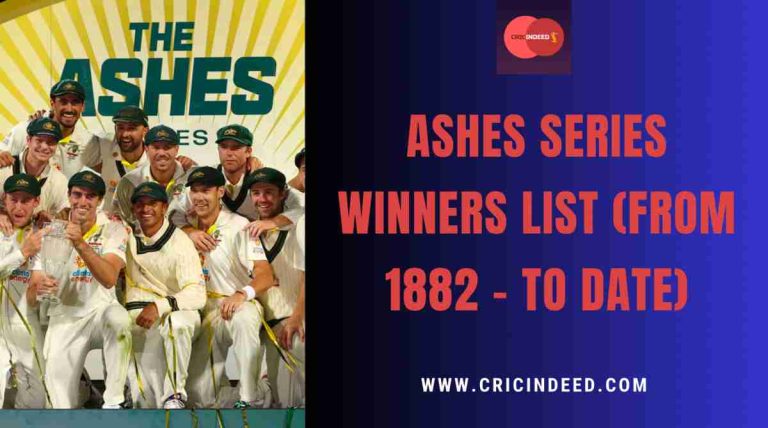 Ashes Series Winners List (Since 1882) - CricIndeed