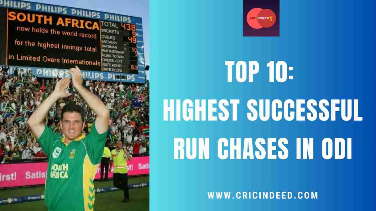 ODI Cricket: Highest Successful Run Chases - CricIndeed