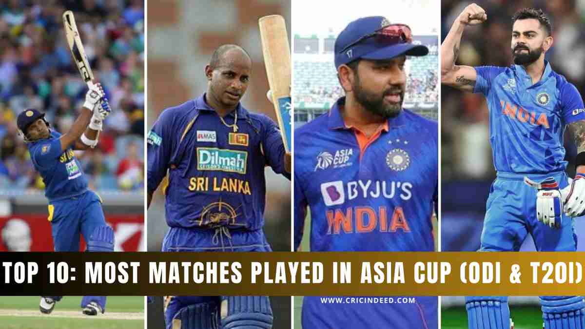 Most Matches Played in Asia Cup (ODI & T20I) History - CricIndeed