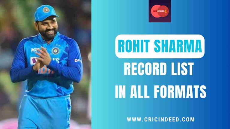 Rohit Sharma - List of Records (All Formats) - CricIndeed