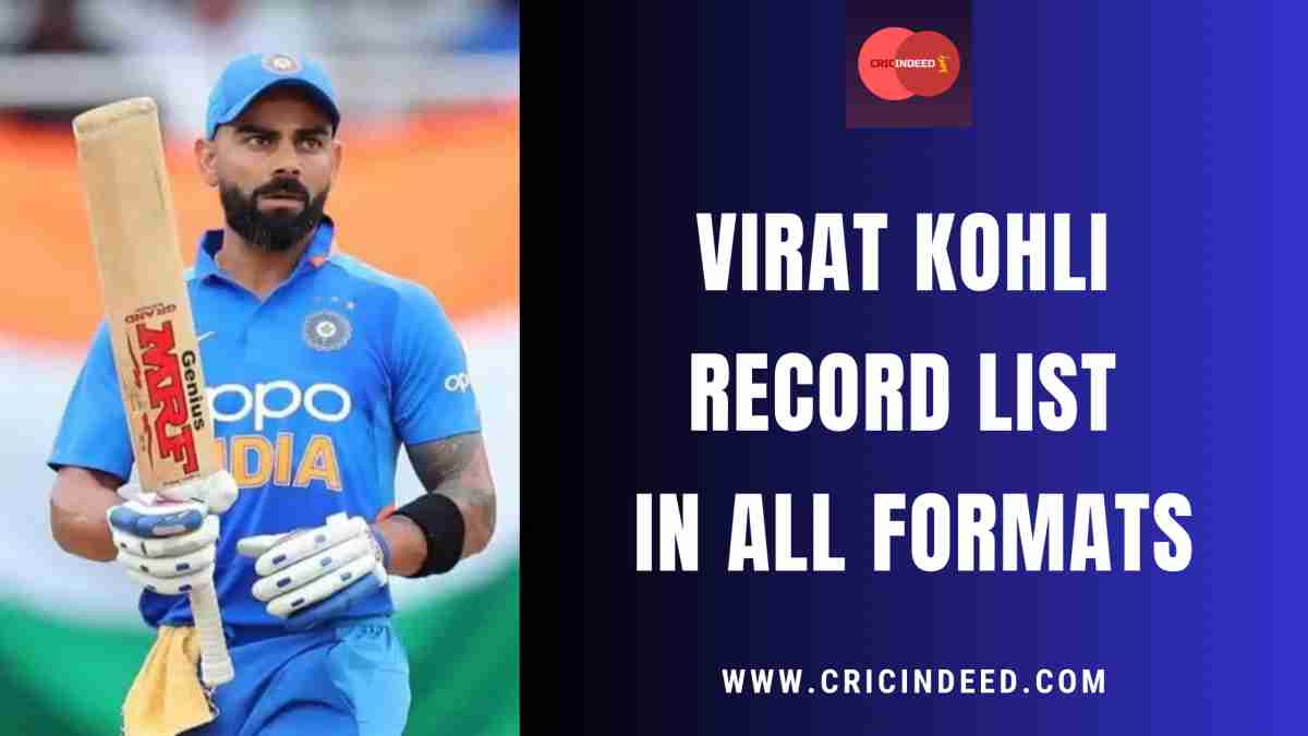 Virat Kohli - Complete Records List in Each Format - CricIndeed