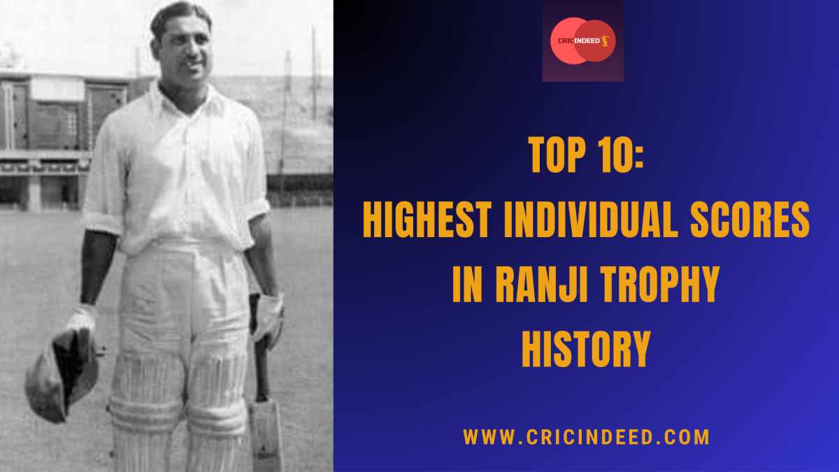 Highest Individual Scores in Ranji Trophy History - CricIndeed