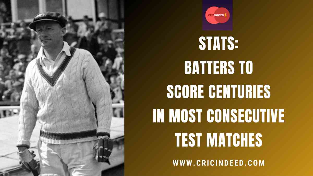 Most Consecutive Test Centuries by a Batsman - CricIndeed