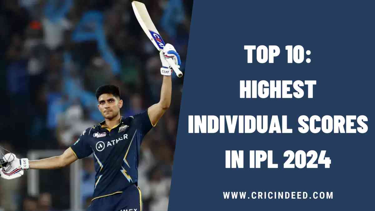 Top 10: Highest Individual Scores in IPL 2024 - CricIndeed