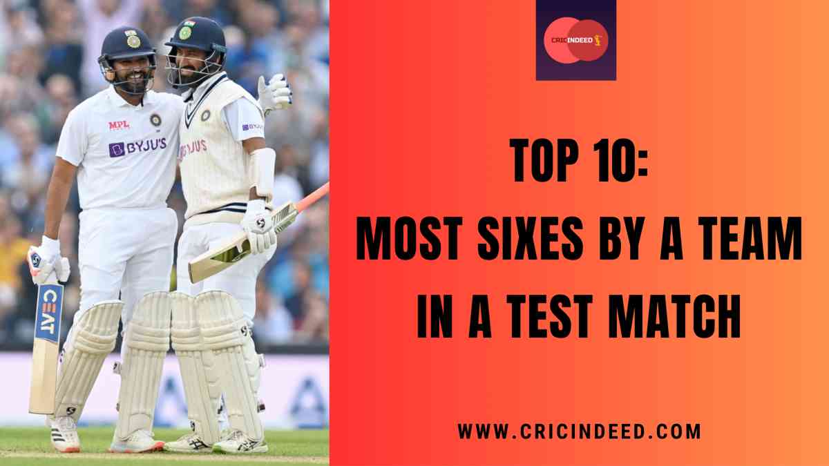 Top 10: Most Sixes by a Team in a Test Match - CricIndeed
