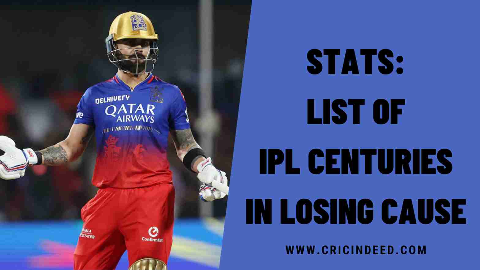 List: IPL Centuries in Losing Cause - CricIndeed