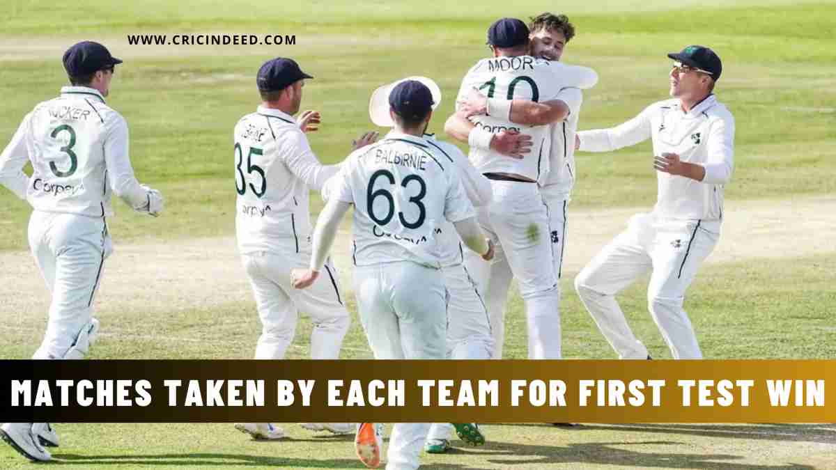 Matches Taken by Each Team for Their First Test Win - CricIndeed