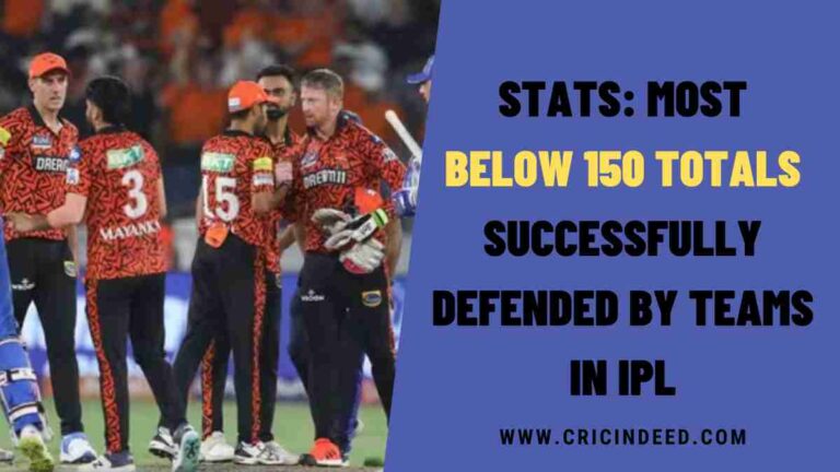 IPL Stats: Most Below 150 Totals Successfully Defended by Teams ...