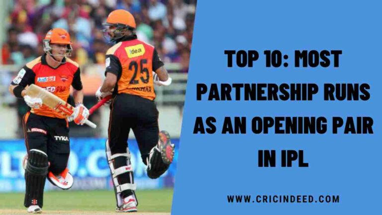 IPL Stats: Opening Pairs with Most Partnership Runs - CricIndeed
