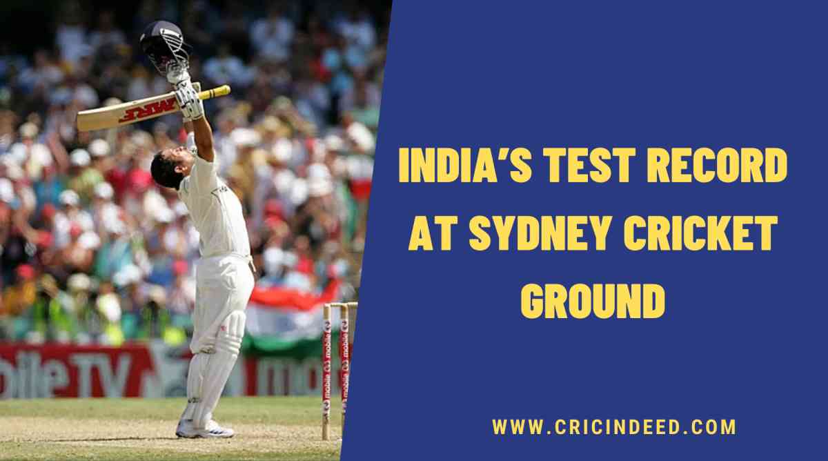 India's Test Record (results) at the Sydney Cricket Ground - CricIndeed