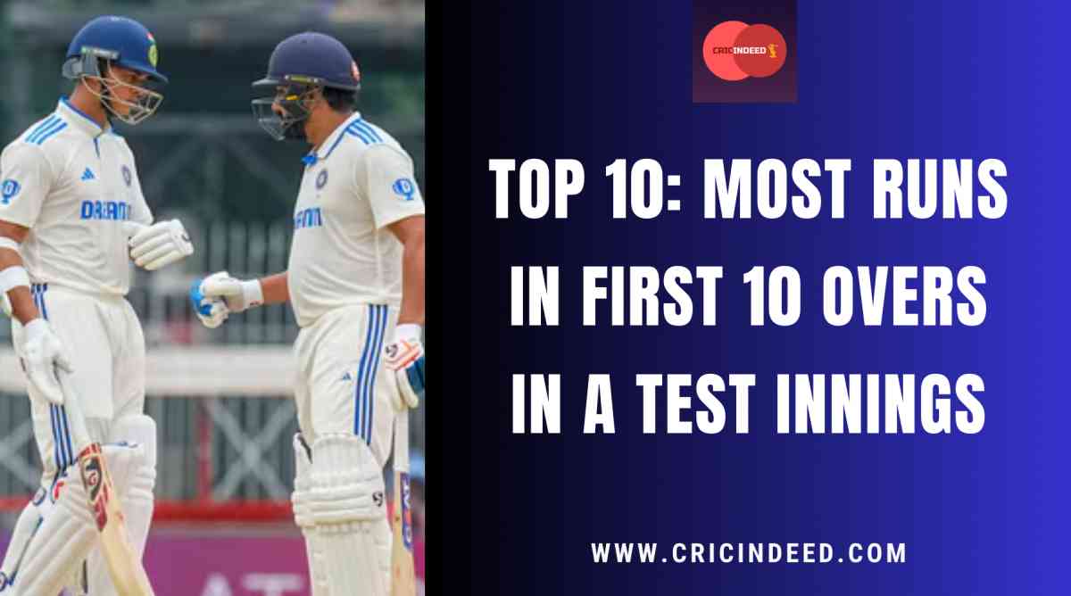 Teams with the Most Runs in first 10 Overs in a Test Innings - CricIndeed
