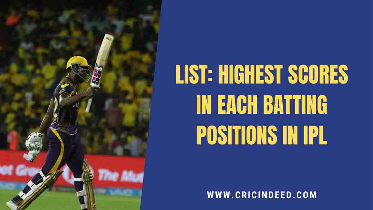 IPL Stats: Highest Scores at Each Batting Position - CricIndeed