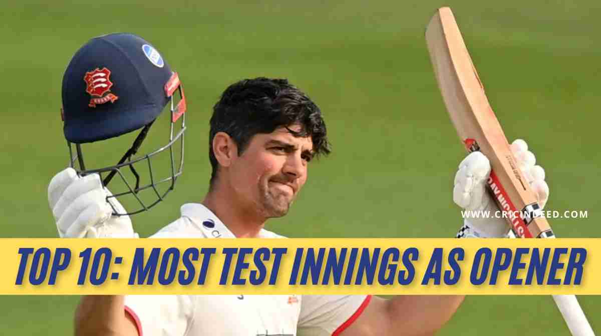 Top 10: Most Test Innings as Opener - CricIndeed