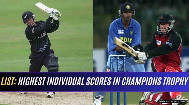 Top 10: Highest Individual Scores in Champions Trophy - CricIndeed