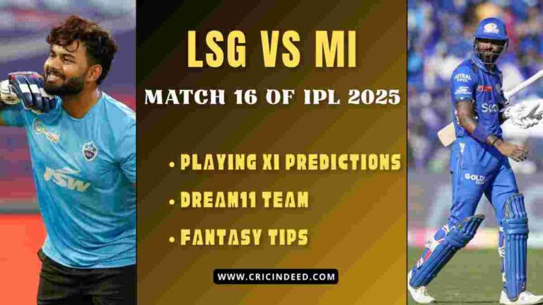 LSG vs MI IPL 2025 Match 16: Dream11 Prediction – Top Picks, Captain ...