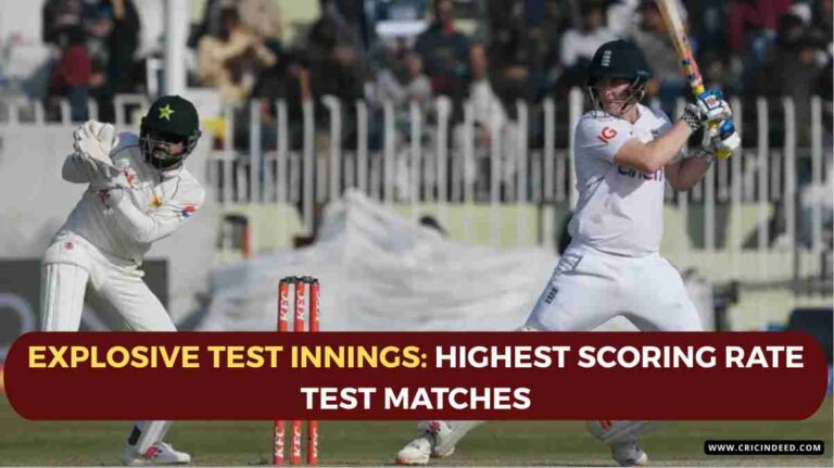 Fastest Scoring Test Innings (200+ Runs) - CricIndeed