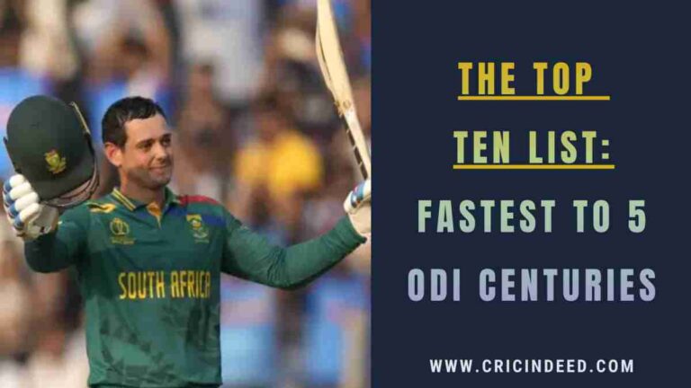 Fastest to 5 ODI Centuries - CricIndeed